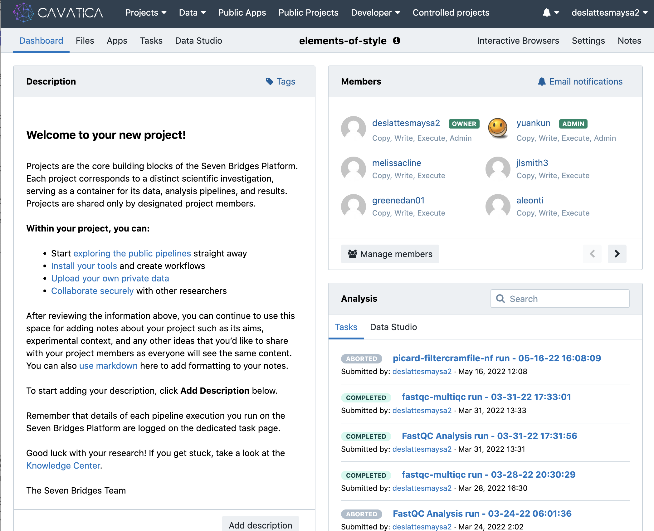 Authenticating on cavatica - Kids First & INCLUDE Elements of Style