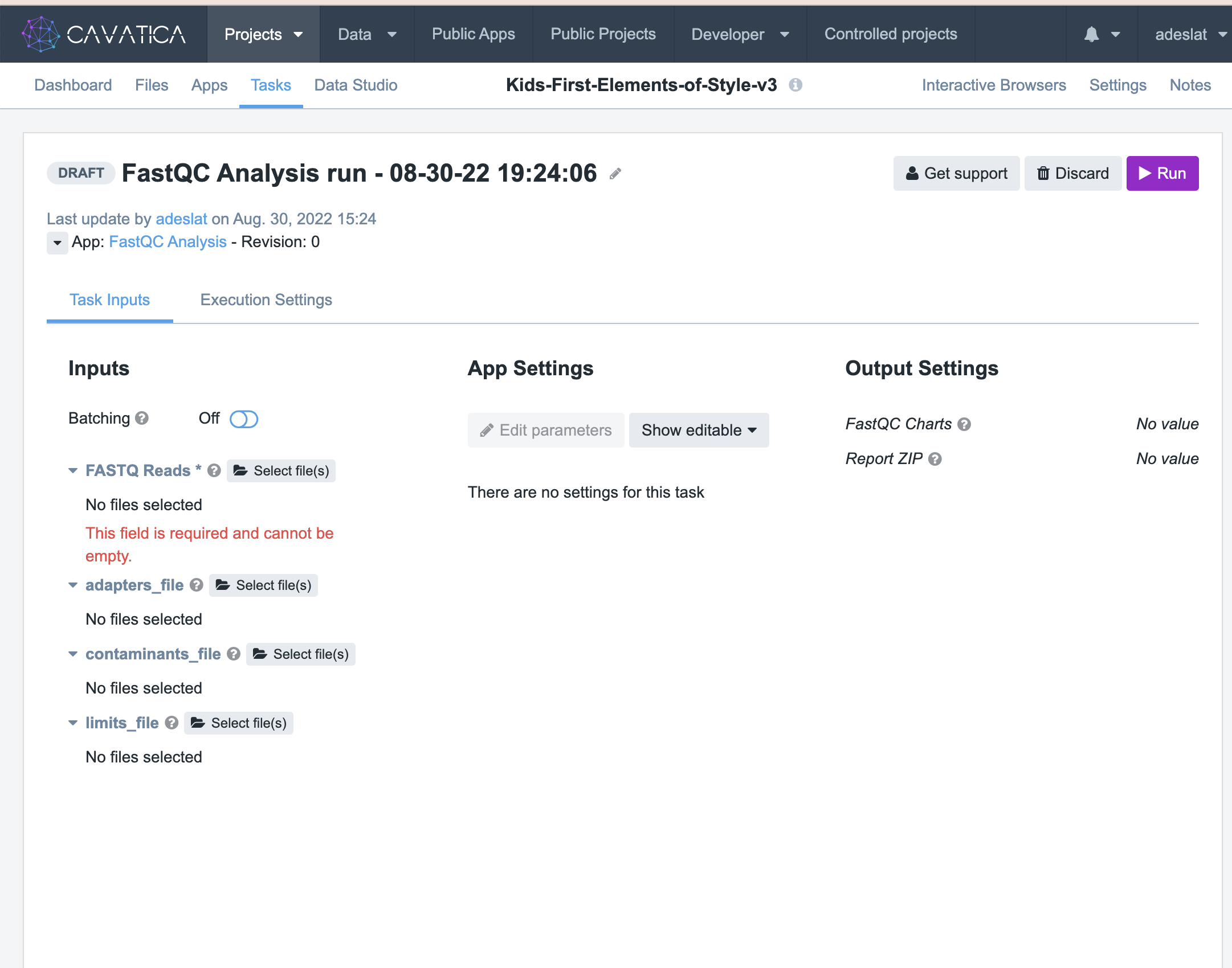 WorkingWithAppsOnCAVATICA - Kids First & INCLUDE Elements of Style